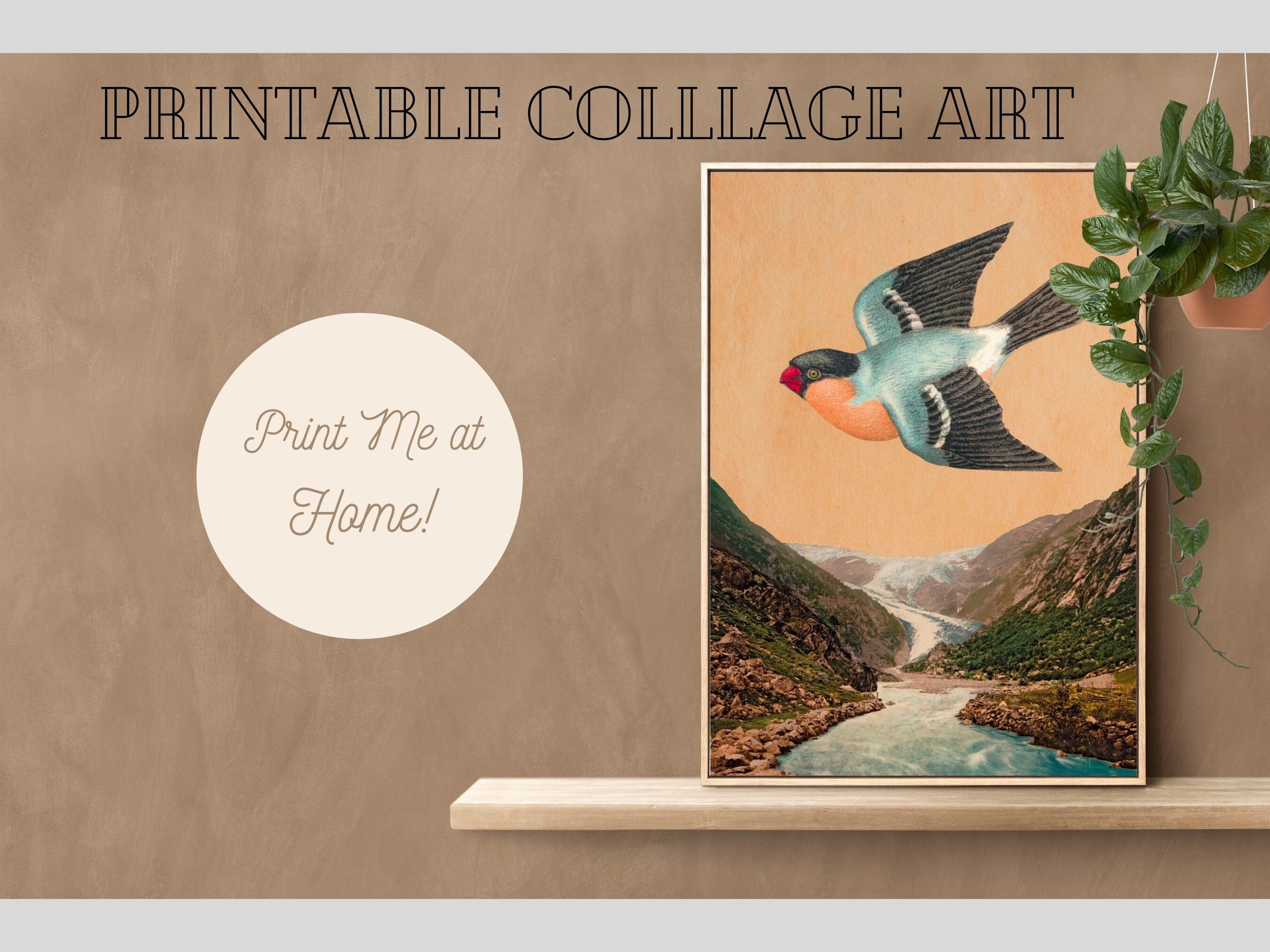 Printable Collage Art freedom 8.5x11 - Etsy