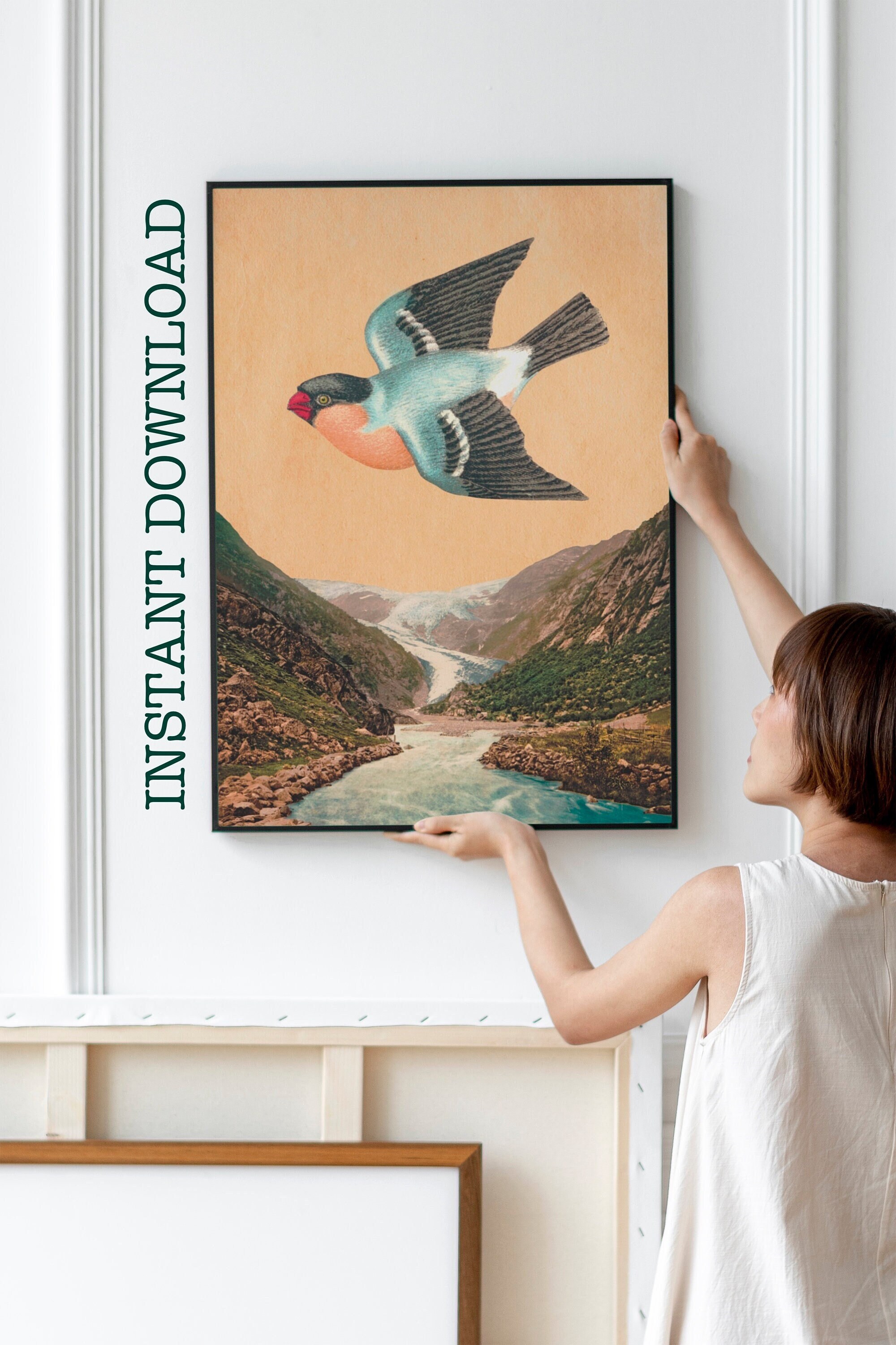 Printable Collage Art freedom 8.5x11 - Etsy