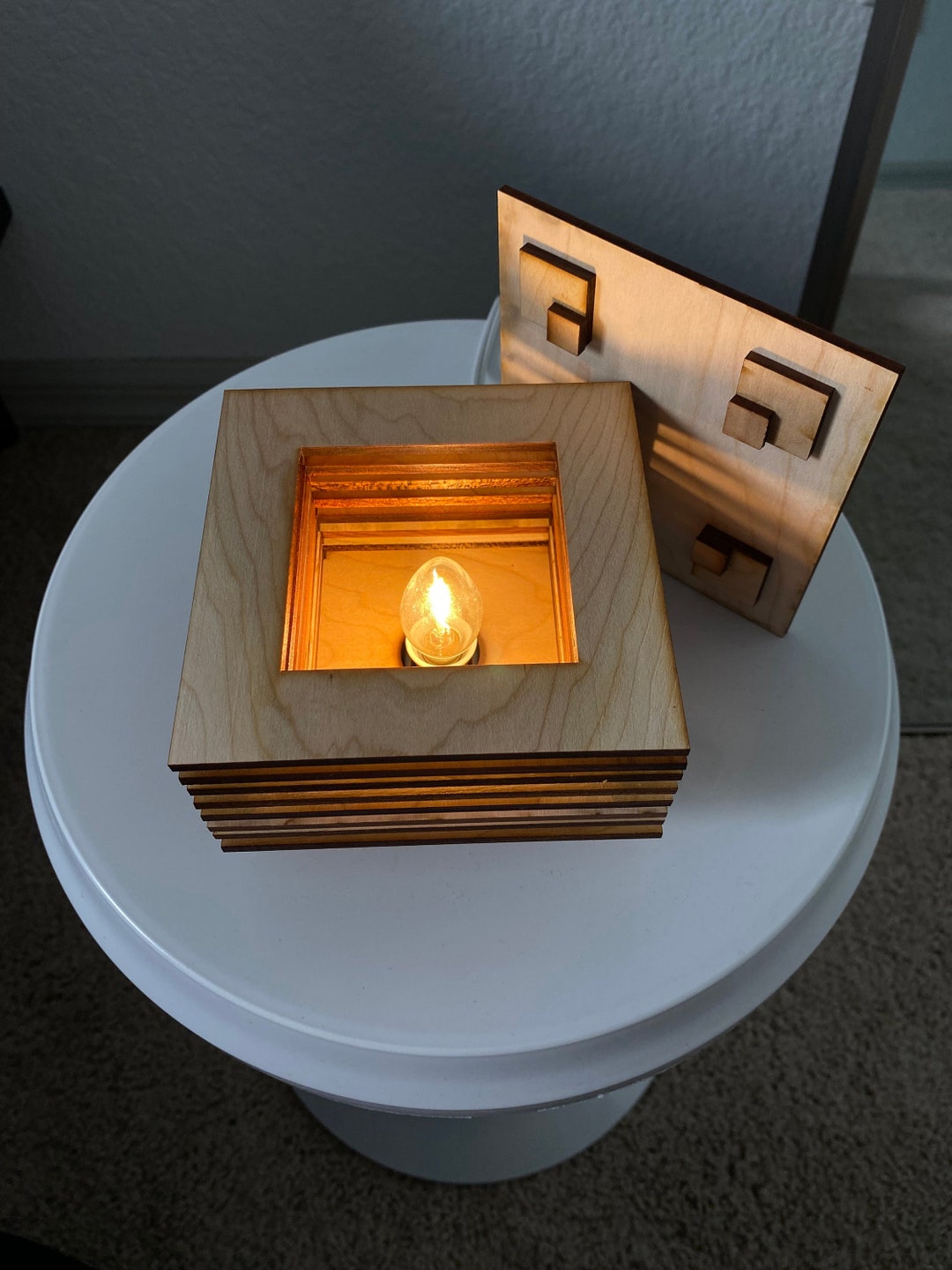 Table Lamp Laser Cut Wood Lamp Meditation and Yoga Lamp - Etsy