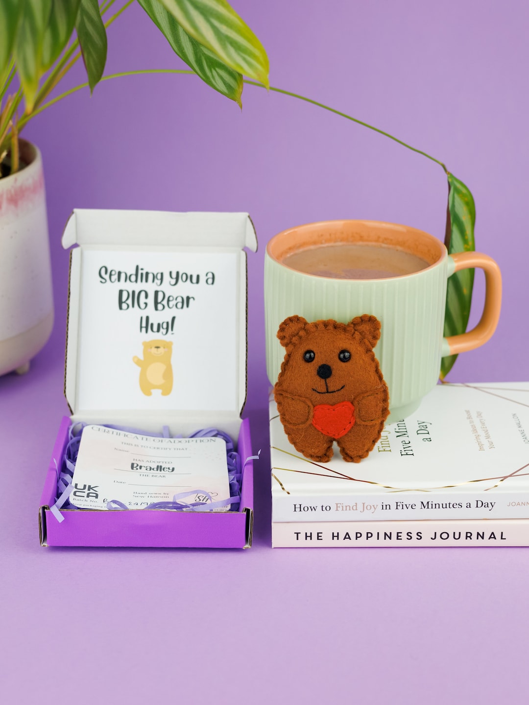 Bear Hug, Hand Sewn Felt Pocket Hug, Letter Box Gift, Cute Pick Me Up ...