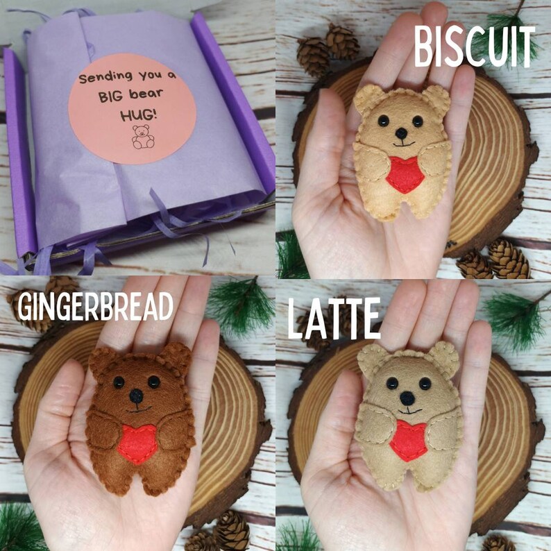 Bear Hug Hand Sewn Felt Pocket Hug Letter Box Gift Cute - Etsy