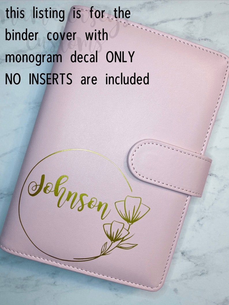 Custom Monogram Binder Leather A6 Personalized Binder | Etsy