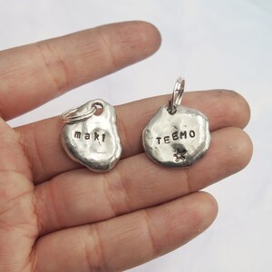 Pewter Pet Tag Organic Unique Special Rust-proof ID Tag Silver-tone ...