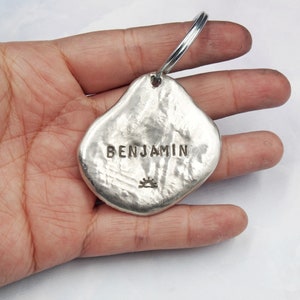 Pewter Pet Tag Organic Unique Special Rust-proof ID Tag Silver-tone ...