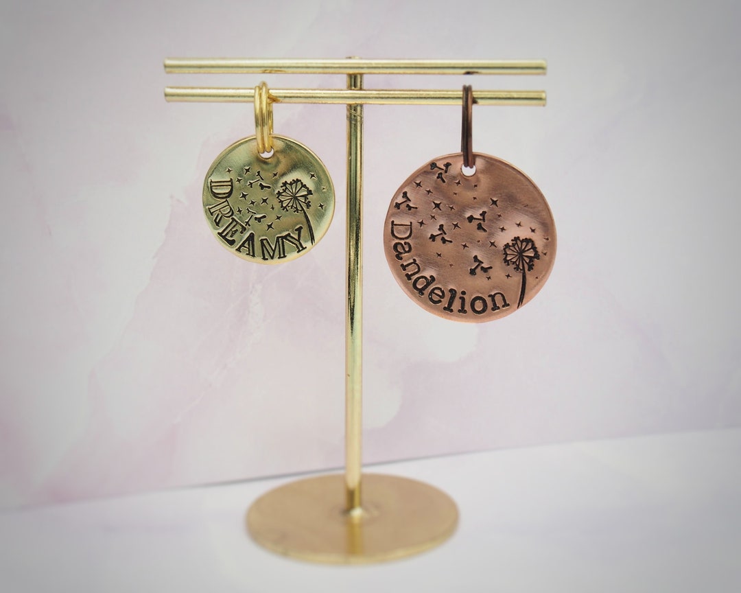 Dandelion Pet ID Tag Brass/gold-tone, Aluminum/silver-tone, Copper/rose ...