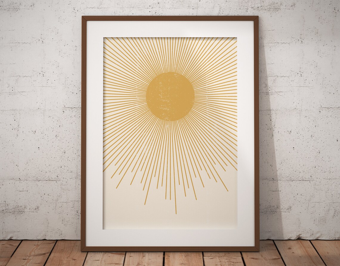 Sun Wall Art Sun Print Mid Century Modern Sun Print Boho - Etsy