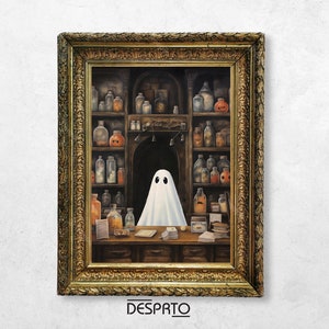 Ghost in the Pharmacy Selling Medicine Print , Dark Academia, Cottage ...