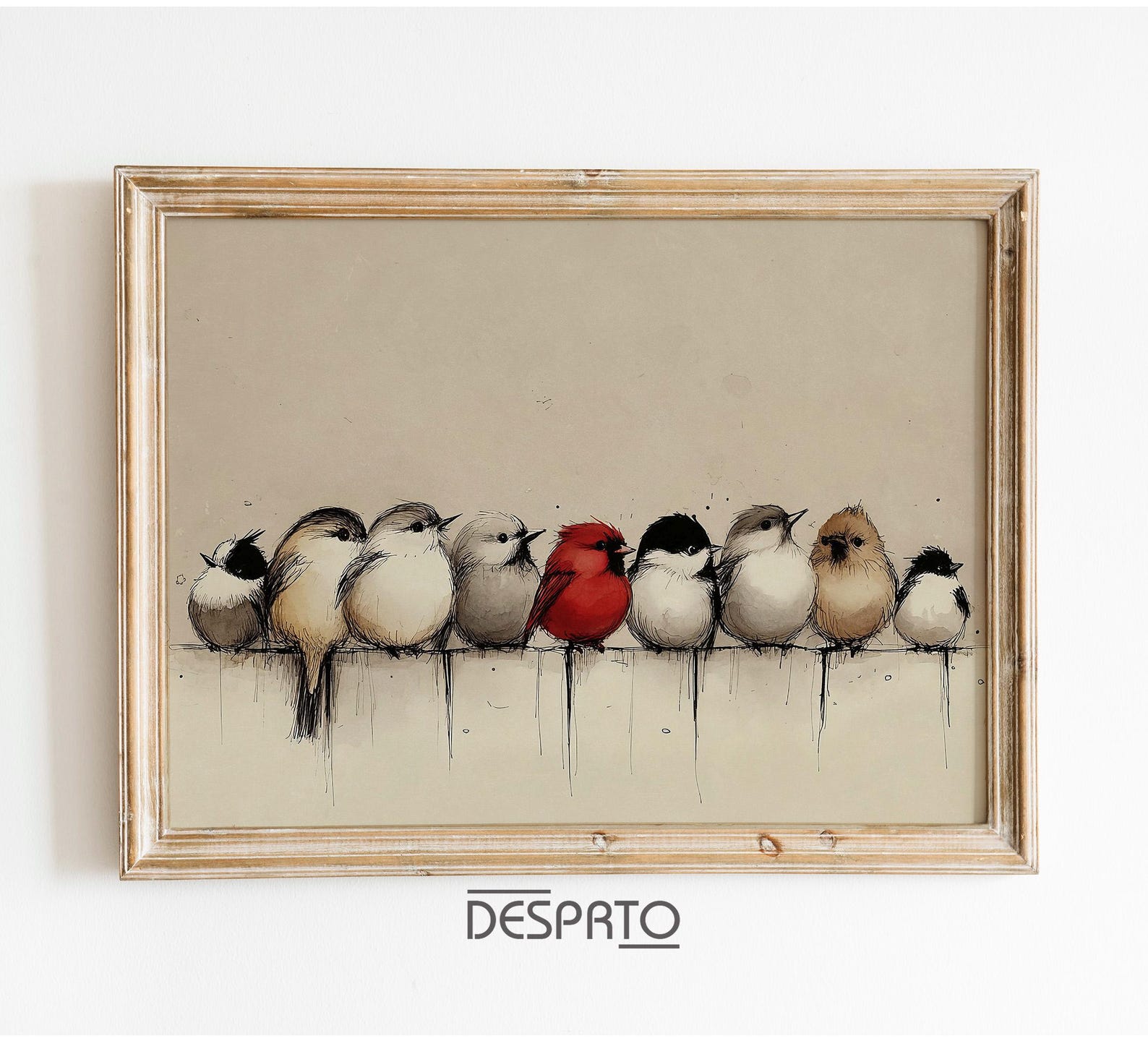 Boho Birds on Fence Print, Cottagecore Wall Art (digital Download) - Etsy