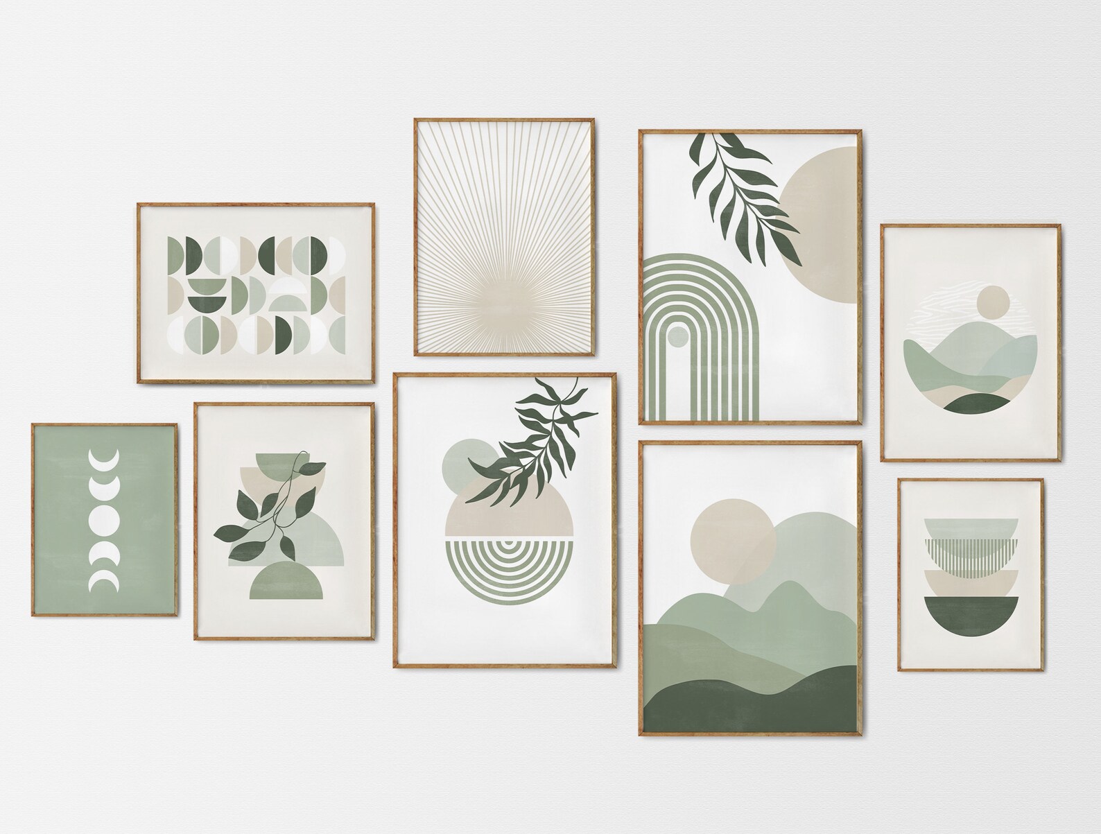 Sage Green Set of 9 Print Sage Green Printable Wall Art - Etsy