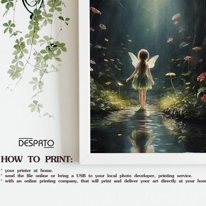 Dark Forest Flower Fairy, Fairycore Wall Art, Floral Cottagecore Print ...