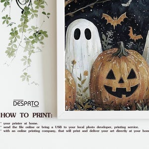 Ghosts in Field With Pumpkins, Dark Academia, Ghost Cottagecore Spooky ...