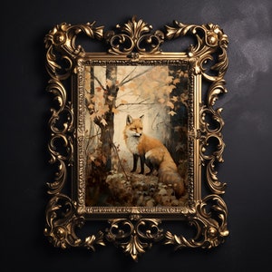 Fox in the Fall Forest, Cottagecore Prints, Animal Autumn Wall Art ...
