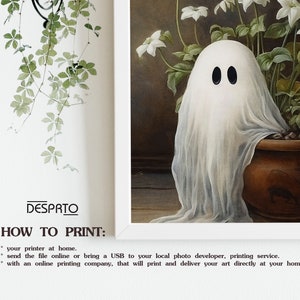 Rustic Cute Ghost Flower Pot Printable, Plant Lower Ghost Cottagecore ...