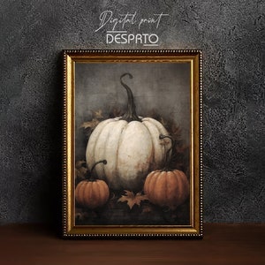 Printable Pumpkin Still Life, Fall Wall Decor, Painting Rustic Fall Art ...
