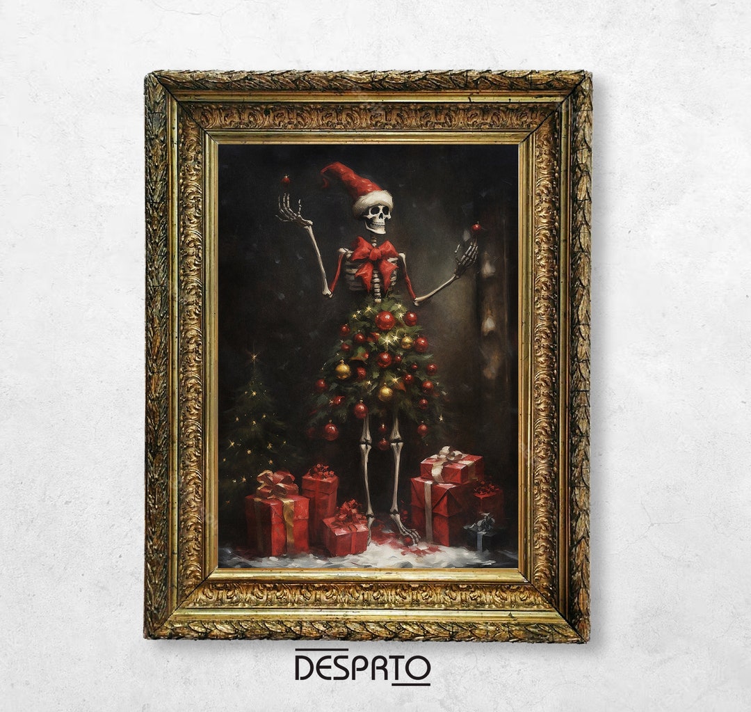 Cute Skeleton Christmas Tree Christmas Skull Printable - Etsy