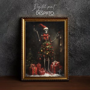 Cute Skeleton Christmas Tree, Christmas Skull Printable, Winter ...