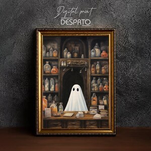 Ghost in the Pharmacy Selling Medicine Print , Dark Academia, Cottage ...