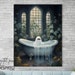 Ghost Takes a Bath, Ghost Bathtub Portrait Print, Dark Academia ...
