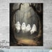 Four Cute Ghosts on a Swing in Fall Woods Print, Dark Academia ...