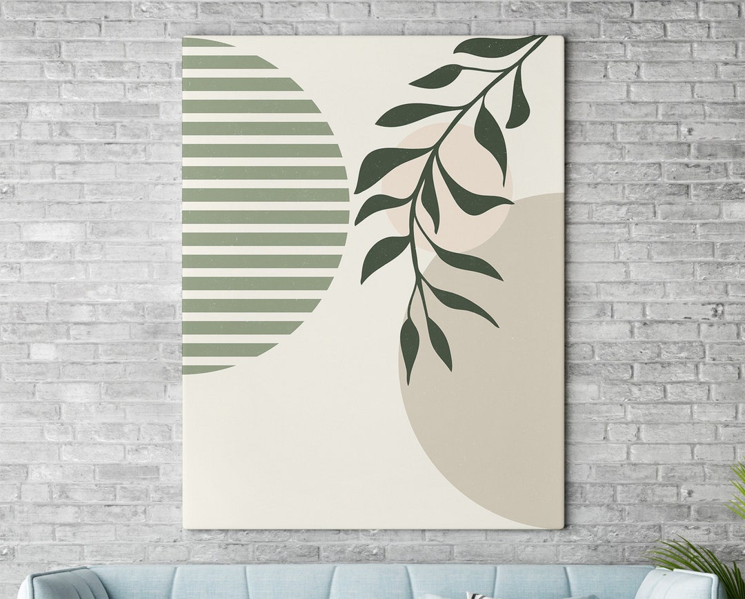 Sage Green Sun Moon Print Green Leaf Poster Printable Wall - Etsy