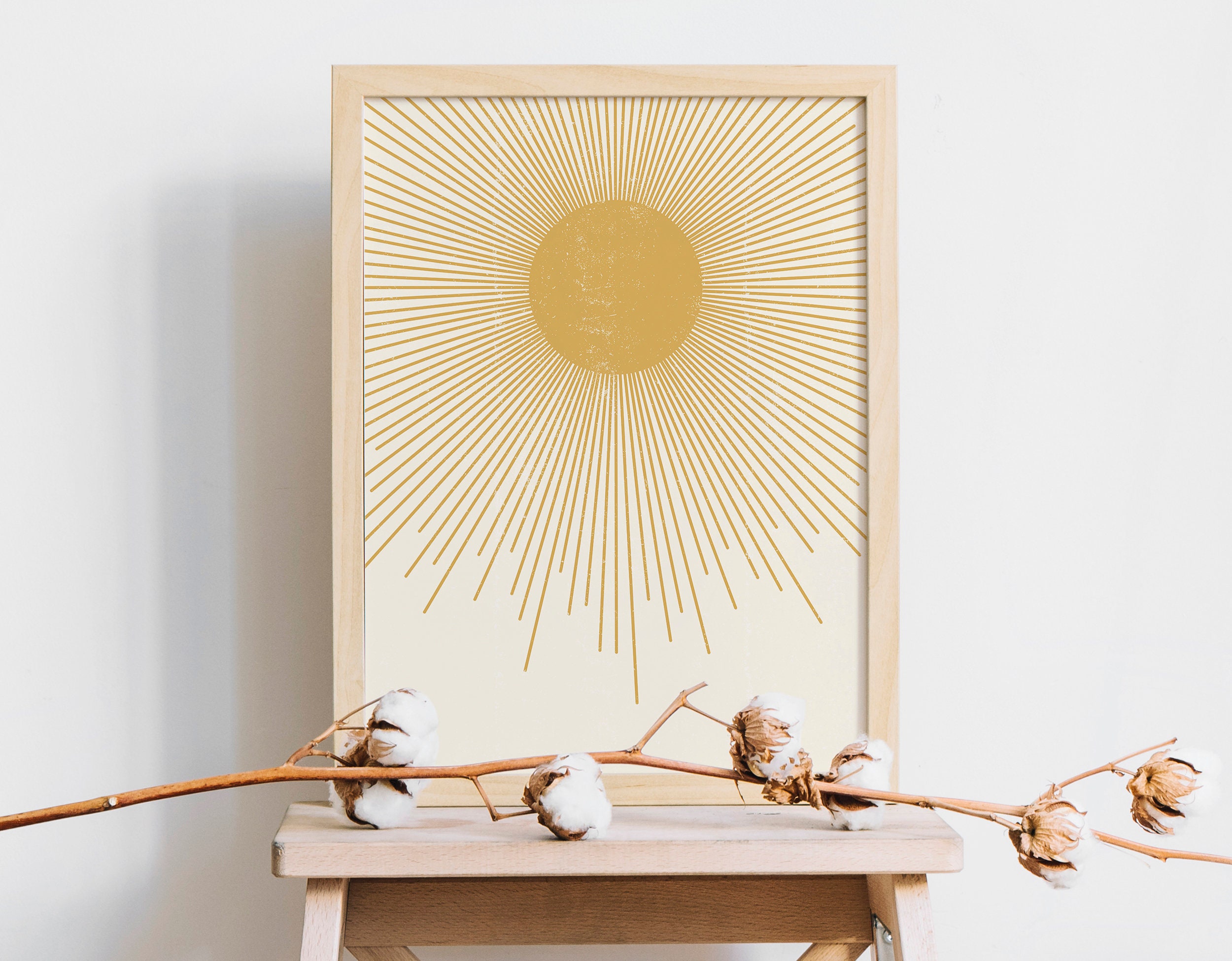 Sun Wall Art Sun Print Mid Century Modern Sun Print Boho - Etsy