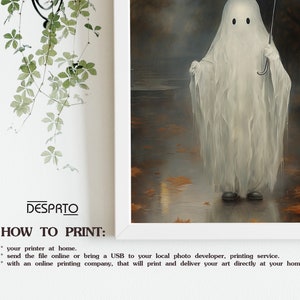 Set of 5 Ghost Print, Flower Ghost Portrait, Library Ghost, Takes Bath ...
