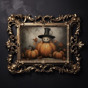 Halloween Pumpkins, Fall Pumpkin Wall Print, Dark Academia Decor ...
