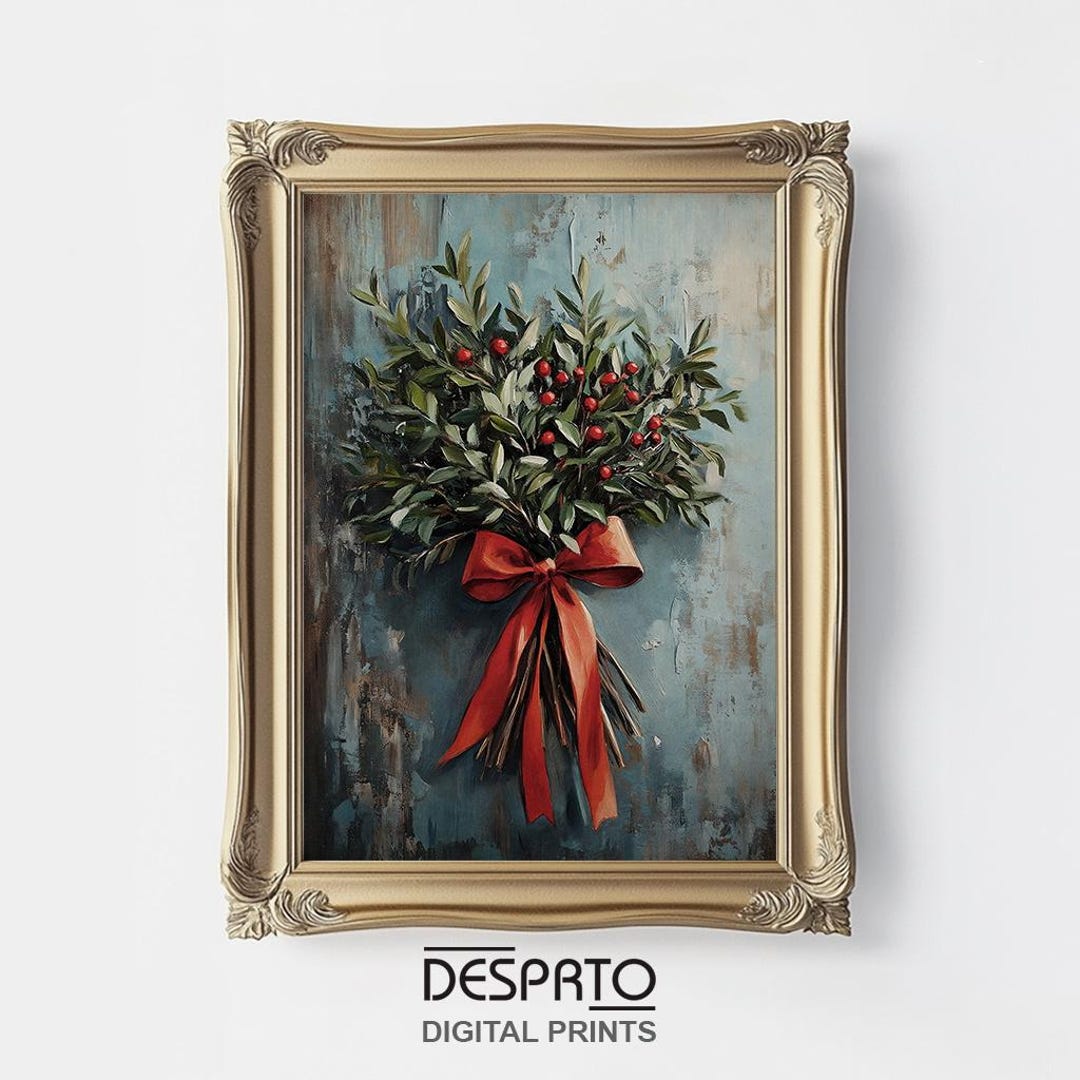 Rustic Christmas Mistletoe Print, Christmas Printable, Winter Room ...