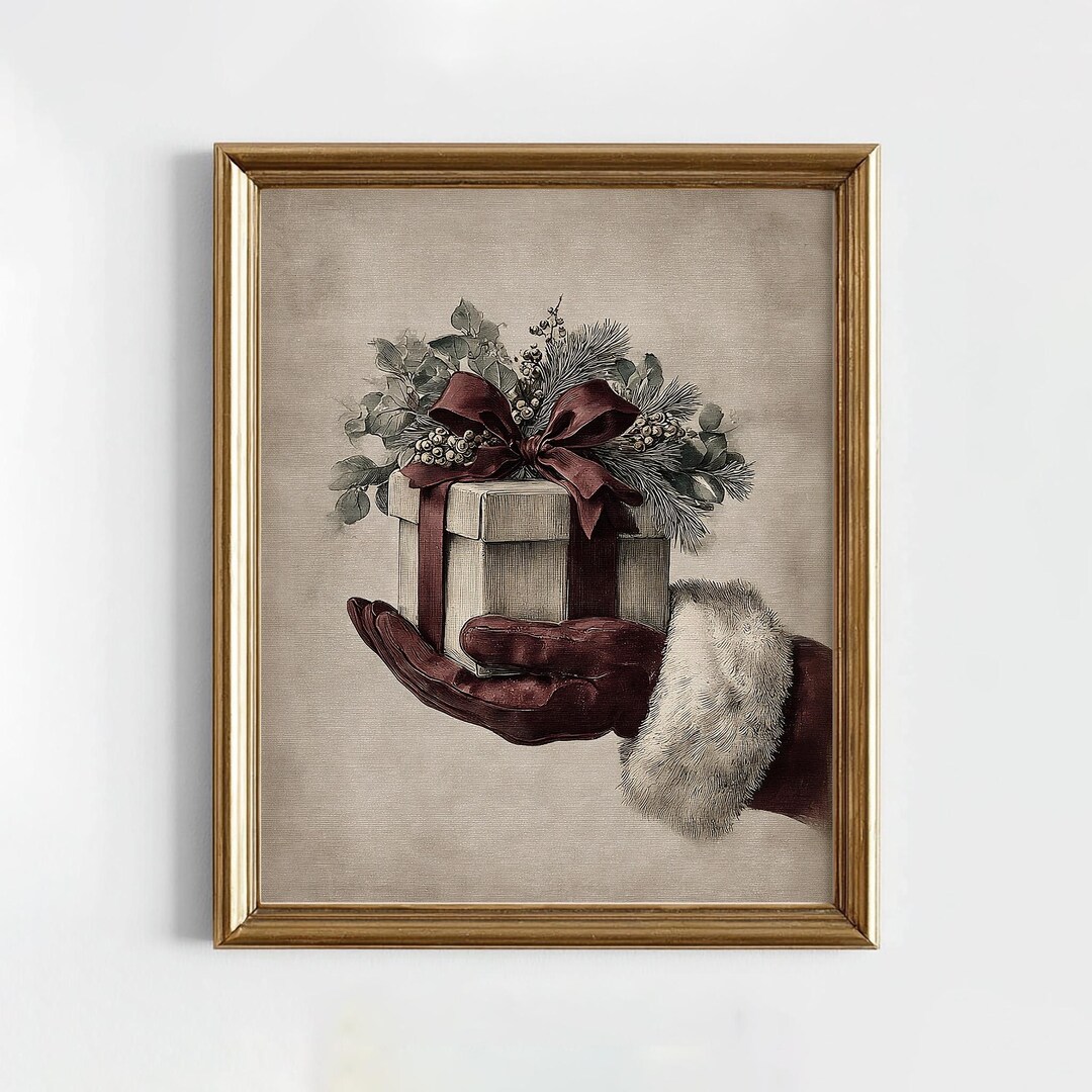 Vintage Santa Gloves Art Print, Christmas Gift (digital Download) - Etsy