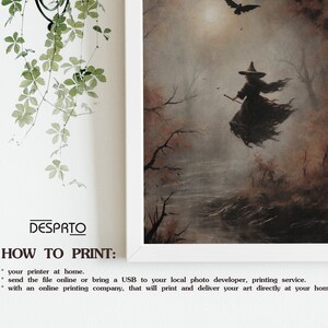 Witch in the Woods Print, Halloween Dark Academia, Witchy Farmhouse ...