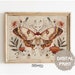 Boho Vintage Flower Moth Print, Moody Butterfly Wall Decor, Butterfly ...