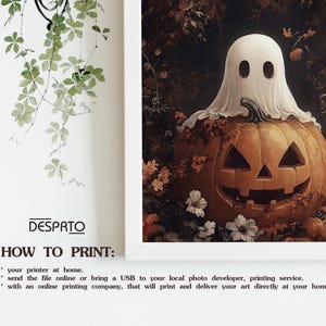 Ghost With Pumpkin in Fall Flower Forest, Dark Academia, Cottagecore ...