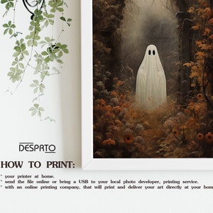Ghosts in Fall Abandoned Park, Ghost in Forest Printable, Halloween ...