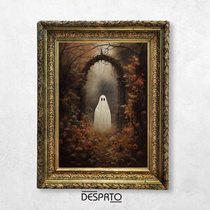 Ghosts in Fall Abandoned Park, Ghost in Forest Printable, Halloween ...