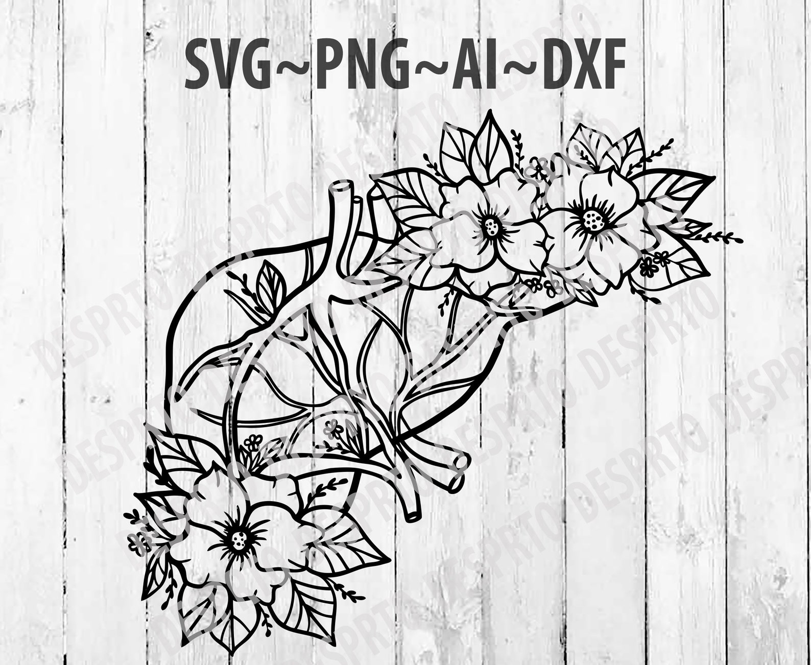 Floral Human Liver Svg Anatomical System Liver Print - Etsy