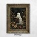 Cute Ghost Reading Books Print, Digital Halloween Cottagecore Decor ...