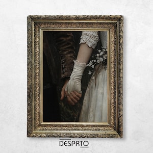 Victorian Romantic Hug Art Print, Victorian Loving Hands, Dark Academia ...