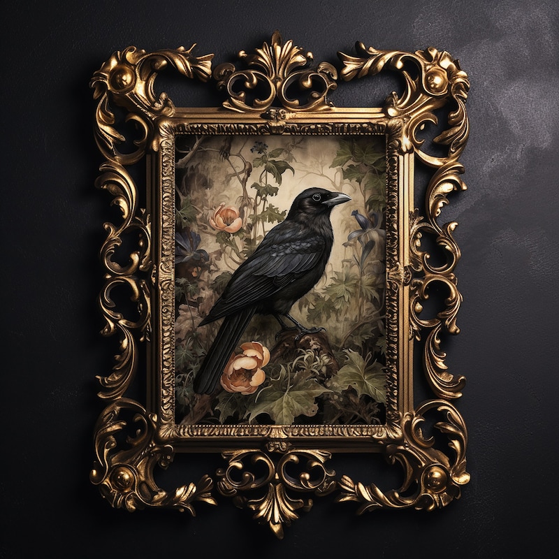 Halloween Raven Poster - Etsy