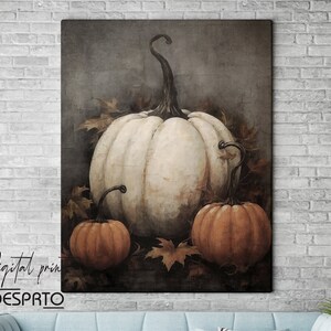 Printable Pumpkin Still Life, Fall Wall Decor, Painting Rustic Fall Art ...