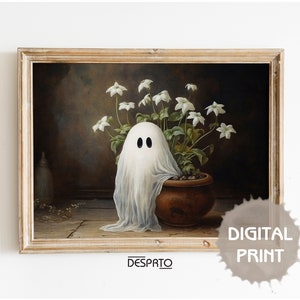 Rustic Cute Ghost Flower Pot Printable, Plant Lower Ghost Cottagecore ...