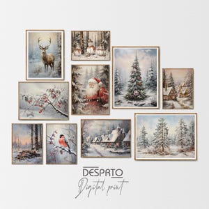 Christmas Mega Bundle 100 Prints, Vintage Winter Holiday Wall Art ...