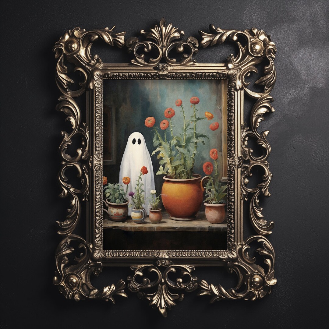 Rustic Cute Ghost Flower Pot Printable, Plant Cactus Lower Ghost ...