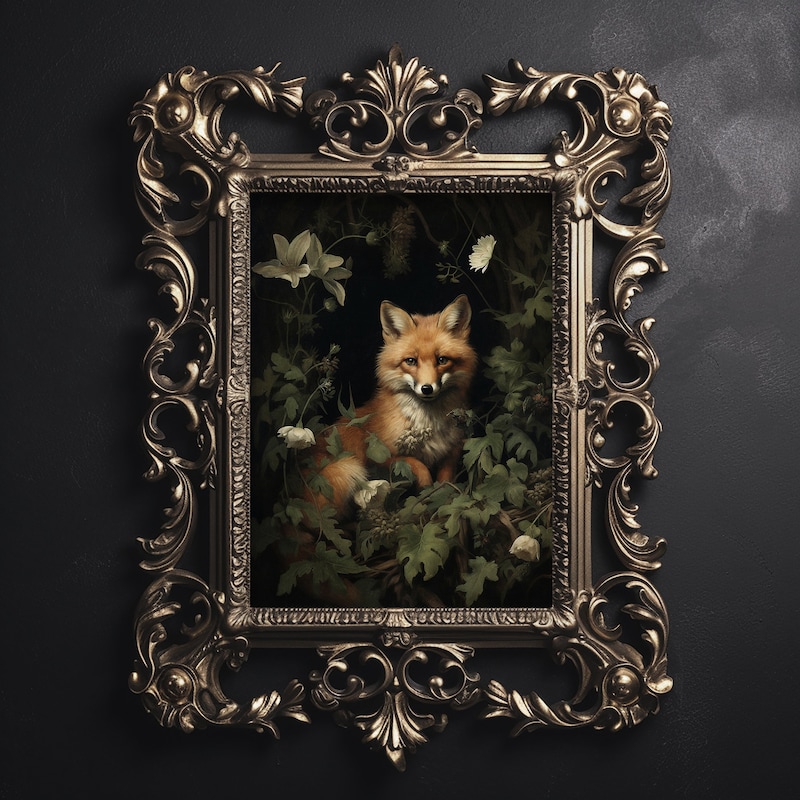 Dark Academia Art Fox - Etsy