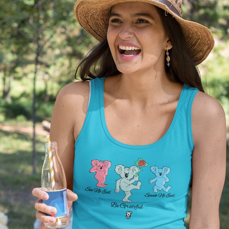 See No Evil Koala Racerback Tank, Be Grateful Women's Top - Etsy