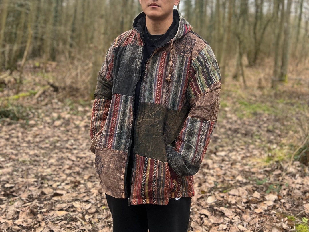 Unisex Winter Jacket Patchwork Patched Jacket With Inside Fleece ...