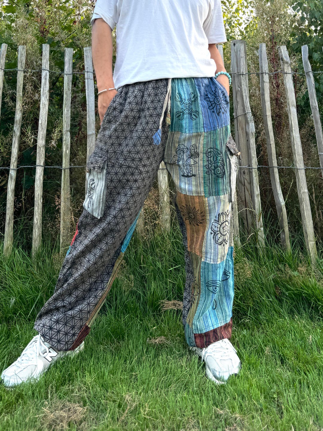 Hippie Patchwork Cotton Trouser| Unisex Summer Pants | Flower of Life ...
