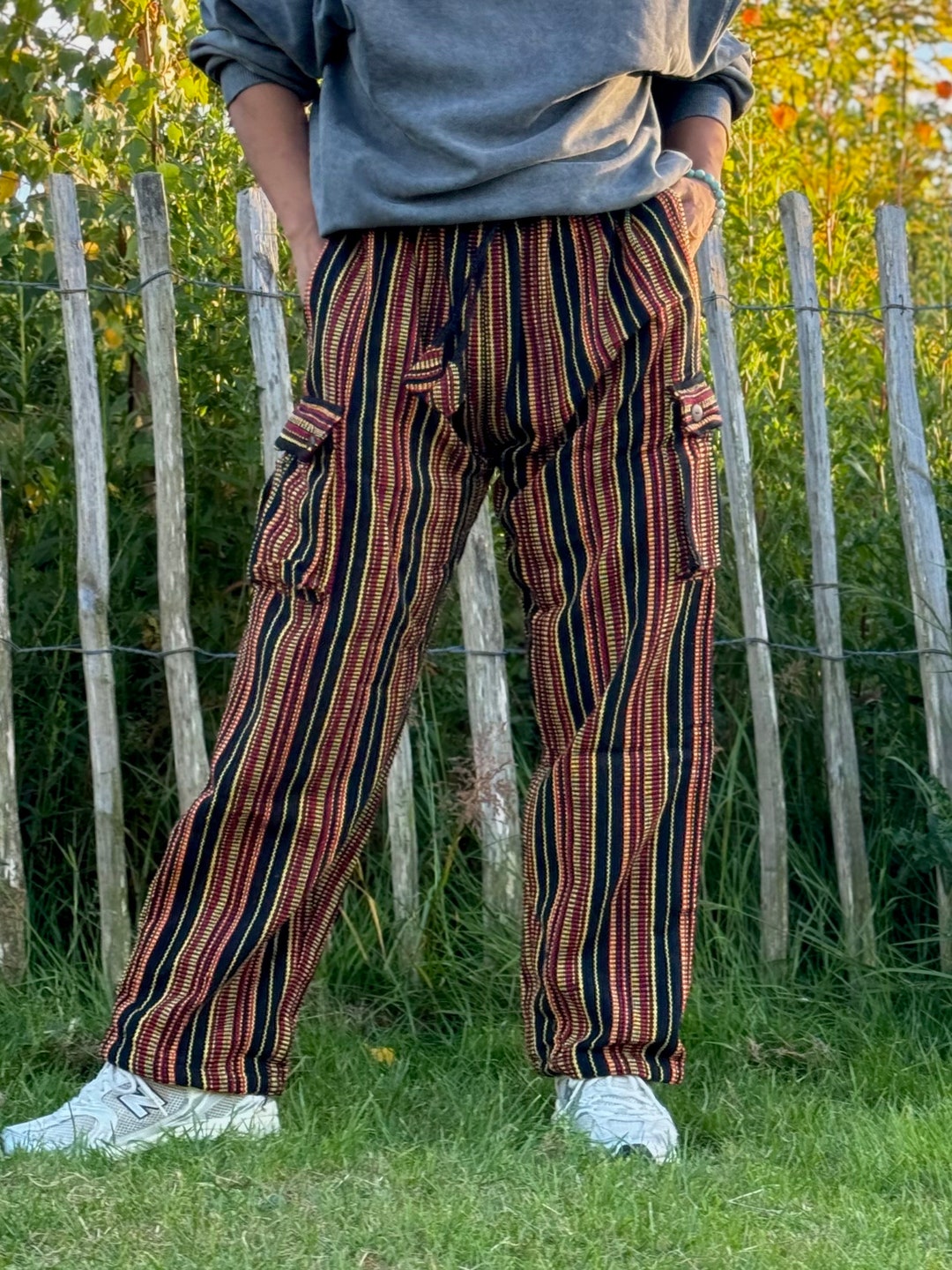 Handmade Hippie Cargo Pants - Festival Casual Trousers | Holiday Outfit ...