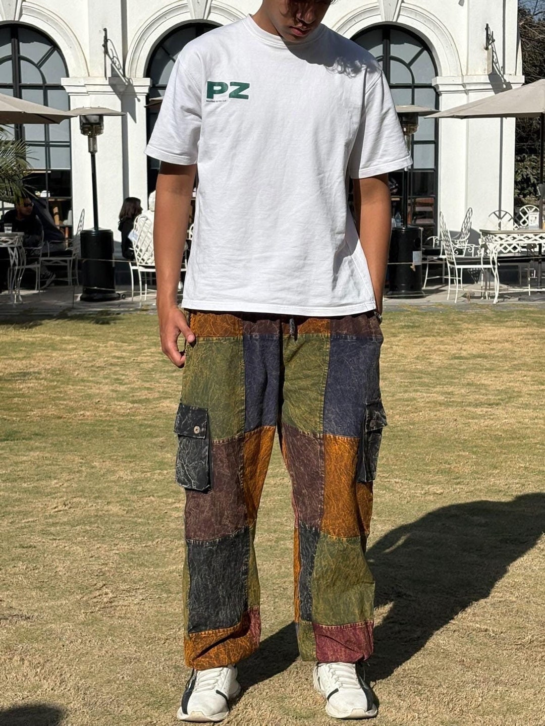 Handmade Patchwork Bohemian Cargo Pants – Unisex Hippie Yoga Trousers ...
