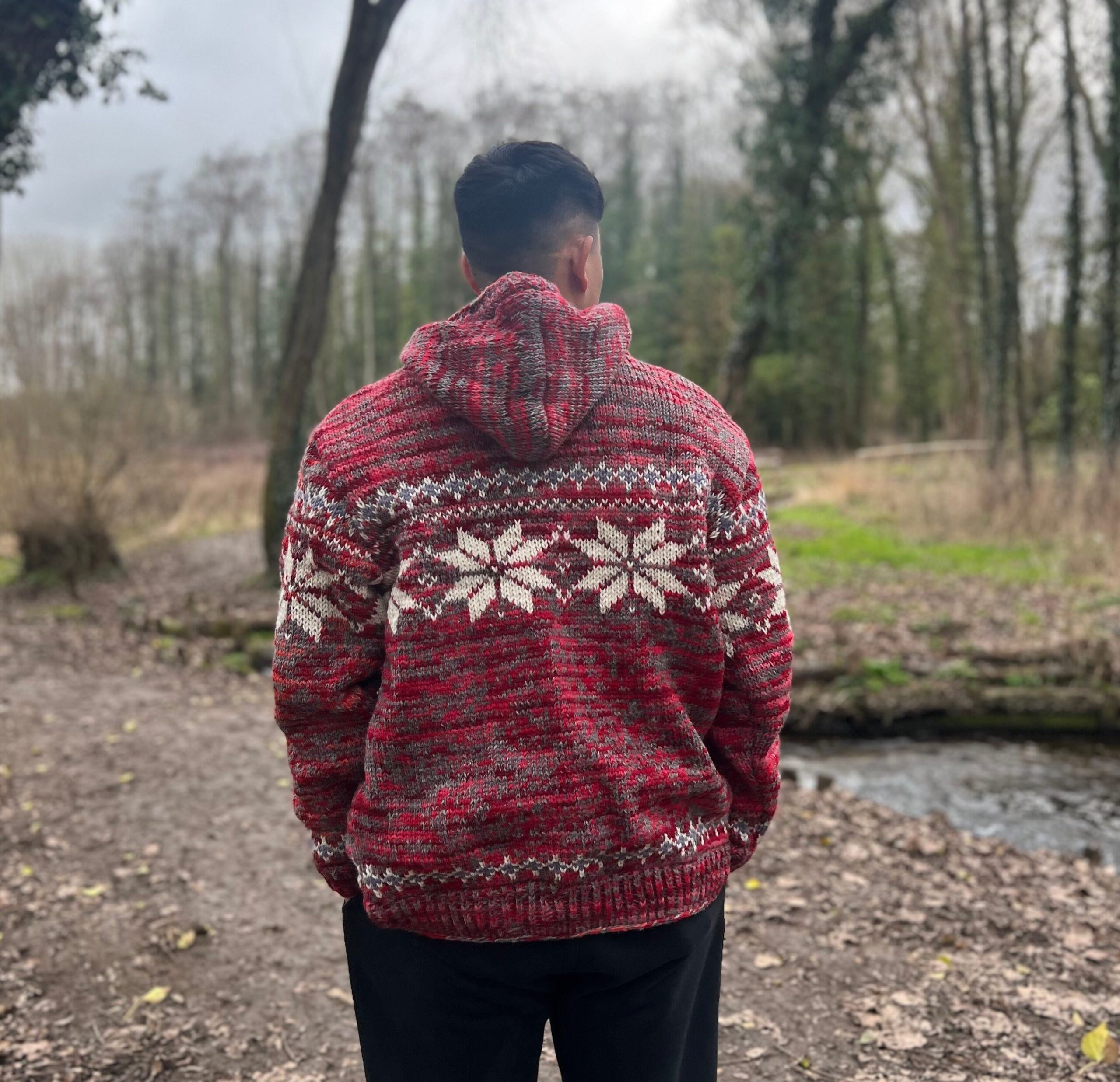 Handmade Wool Fleece Lined Knitted Jacket: Nepali Winter Hoodie - Etsy UK