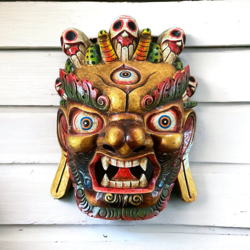 Bhairav Wood Mask - Etsy